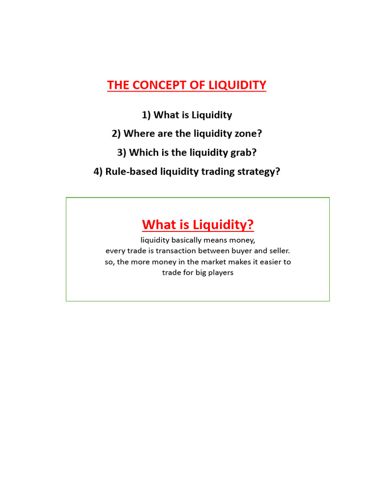 SMC The Concept of Liquidity | PDF | Finance & Money Management