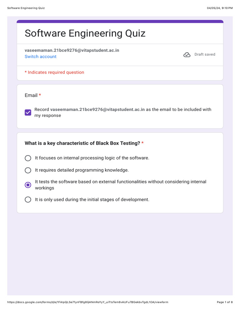 Software Engineering Quiz-1 | PDF | Software | Computer Programming