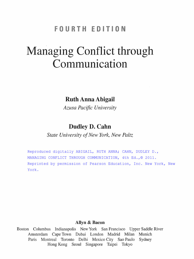 Managing Conflict Through Communication | PDF | Behavioural Sciences ...