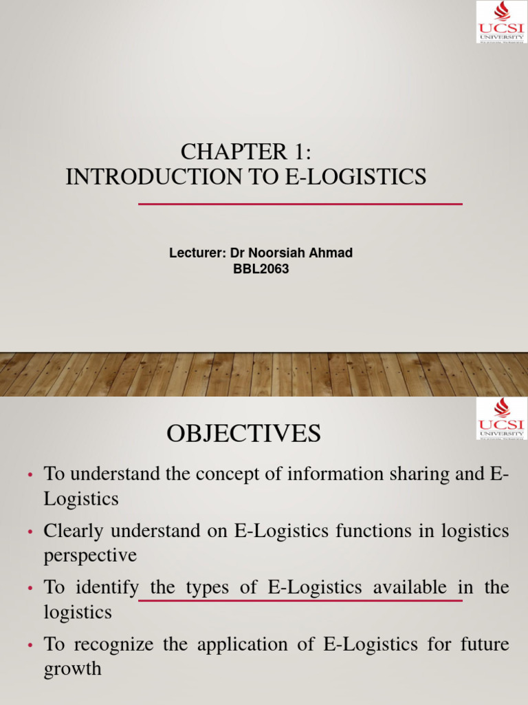 1.chapter 1 Introduction To E-Logistics | PDF | Logistics | Supply Chain