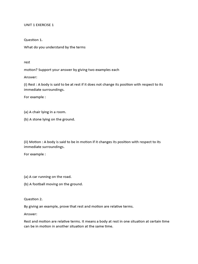Unit 1 Exercise 1 | PDF | Euclidean Vector | Acceleration