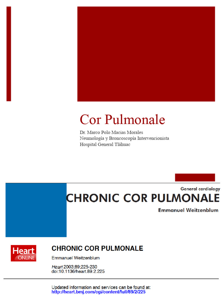 Cor Pulmonale | PDF | Órgano (anatomía) | Causas de la muerte