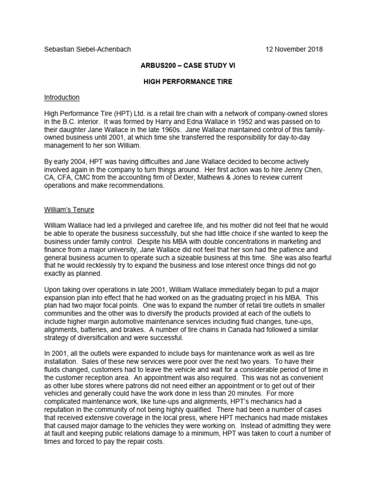 Case Study VI High Performance Tire.001 | PDF | Equity (Finance ...