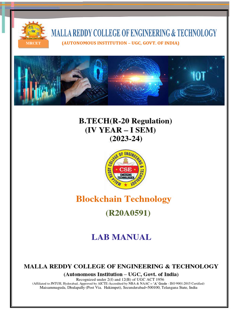 Blockchain Technology Lab Manual | PDF | Computing