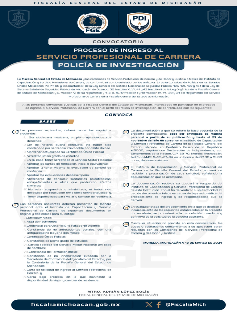 Convocatoria PDI 2024 | PDF | Gobierno