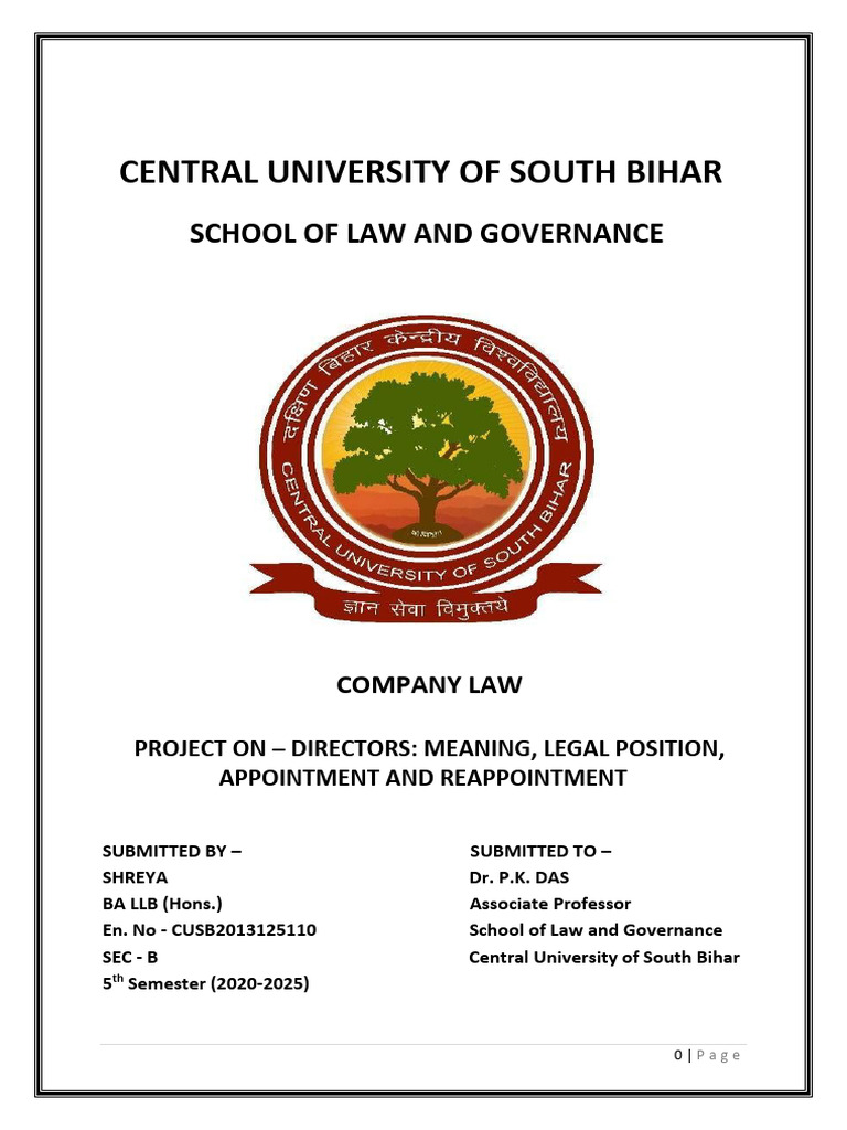 Company-Law 1 - Assignment | PDF | Law Of Agency | Board Of Directors