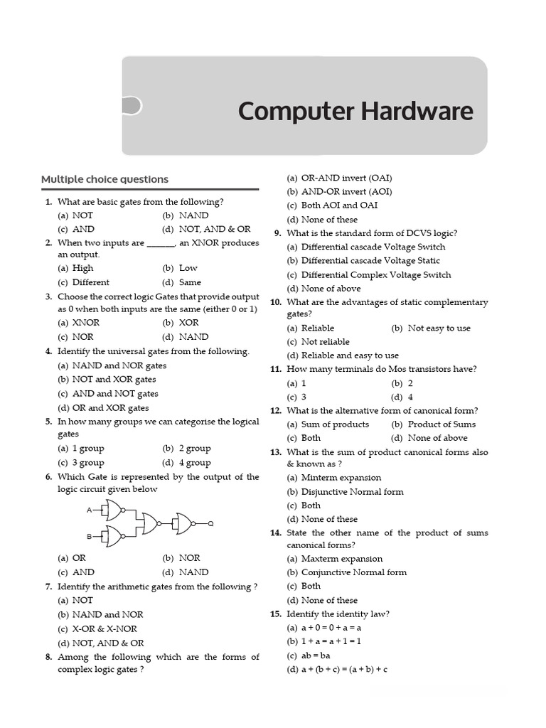 Computer Hardware | PDF | Logic Gate | Electronics