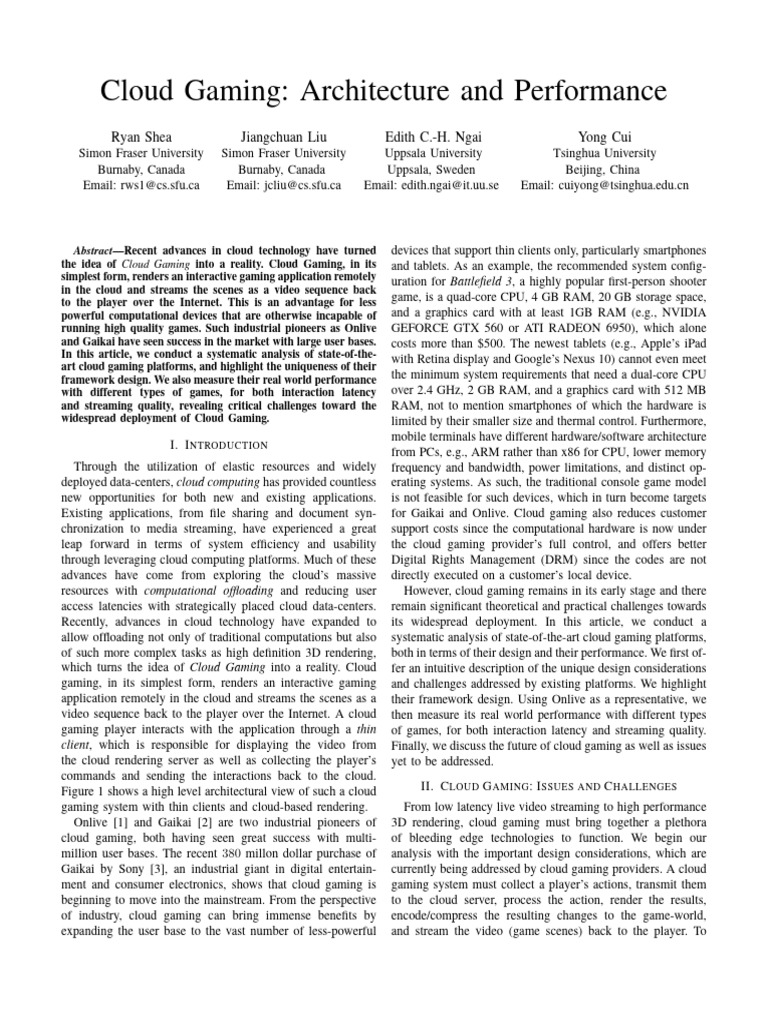 Cloud-Gaming-Architecture-and-Performance | Download Free PDF | Cloud ...