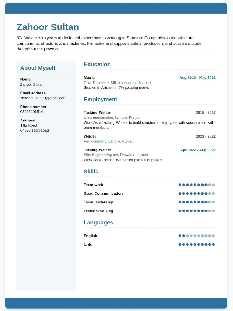 Zahoor Sultan Cv | PDF