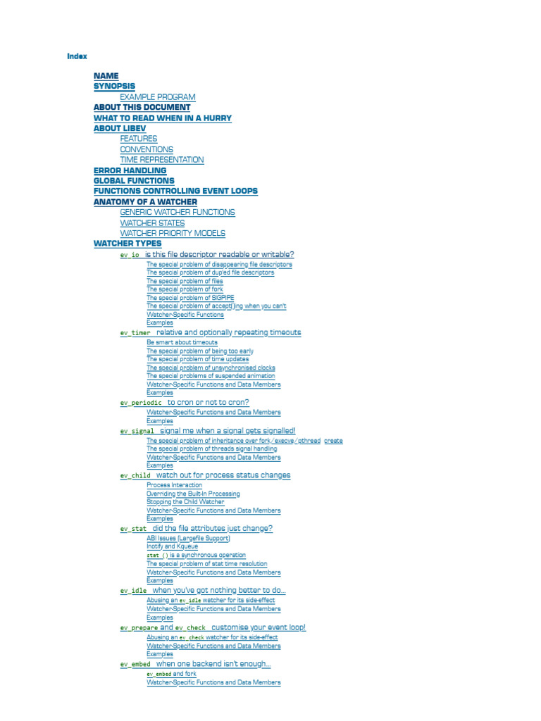 Libev - A High Performance Full-Featured Event Loop Written in C | PDF ...