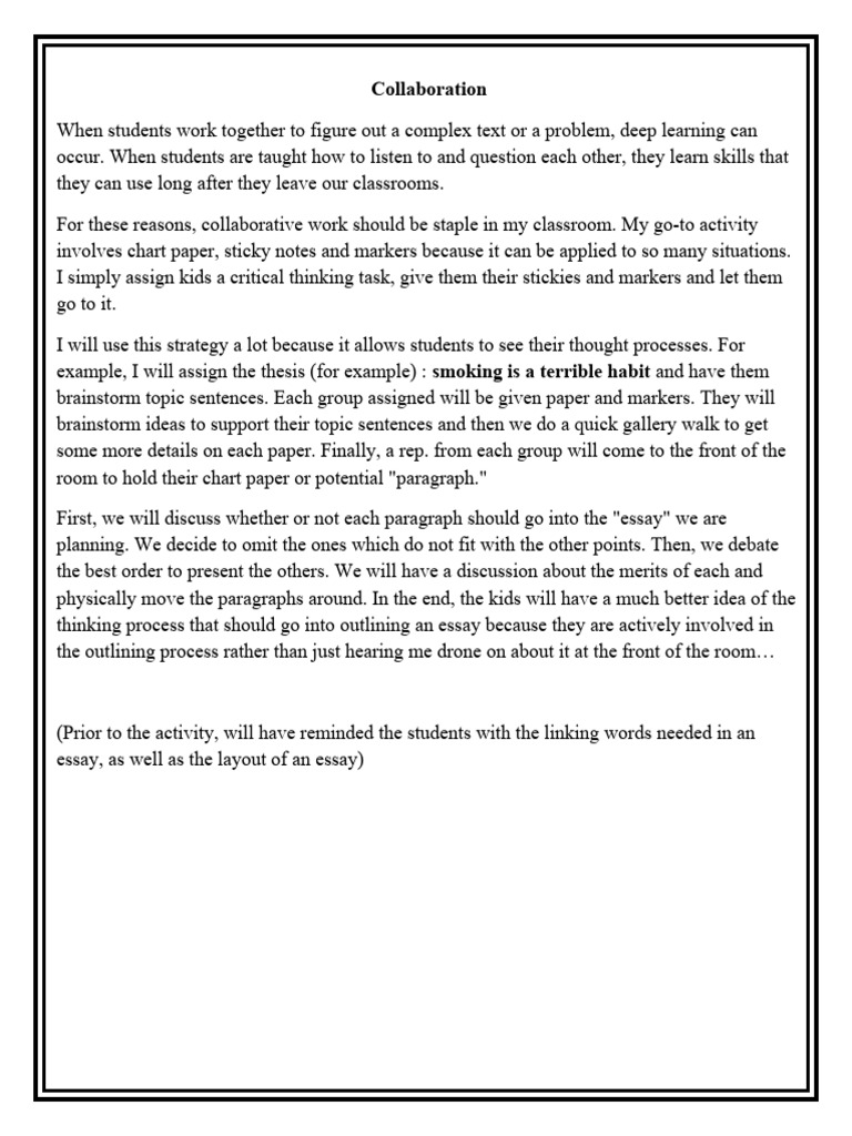 Collaborative Work Strategy | PDF | Language Arts & Discipline