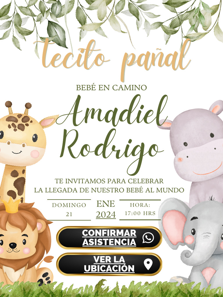 Invitación Tecito Pañal de Amadiel Rodrigo | PDF