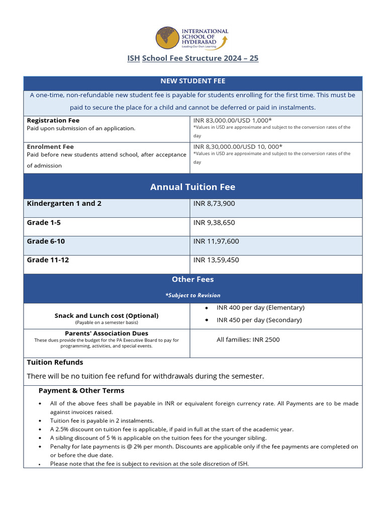 FeeStructure2024-25 PNG | PDF | Fee | Tuition Payments