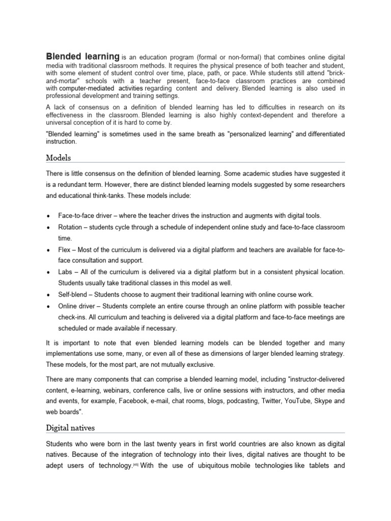 Blended & Reflective Learning | PDF | Reflective Practice | Educational Technology