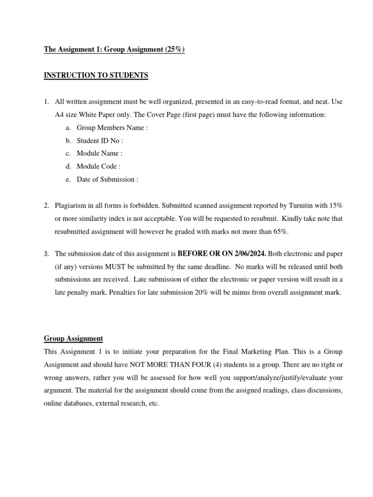 EM Assignment | PDF | Rubric (Academic) | Turnitin