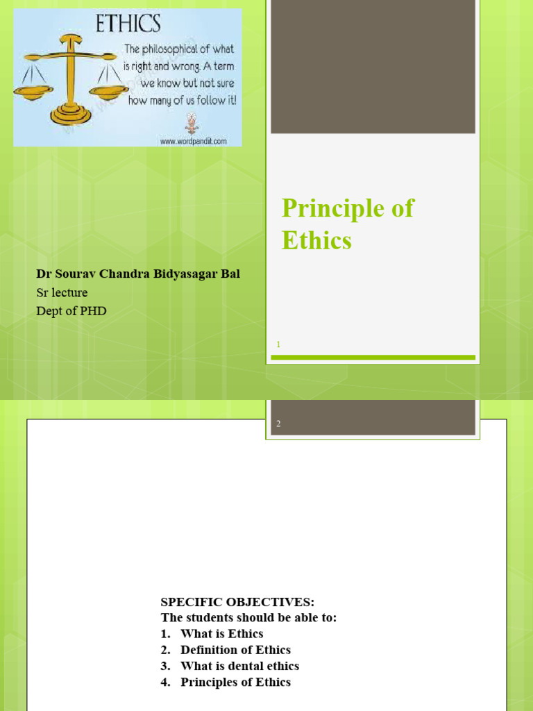 Ethics Principles | PDF | Autonomy | Dentistry