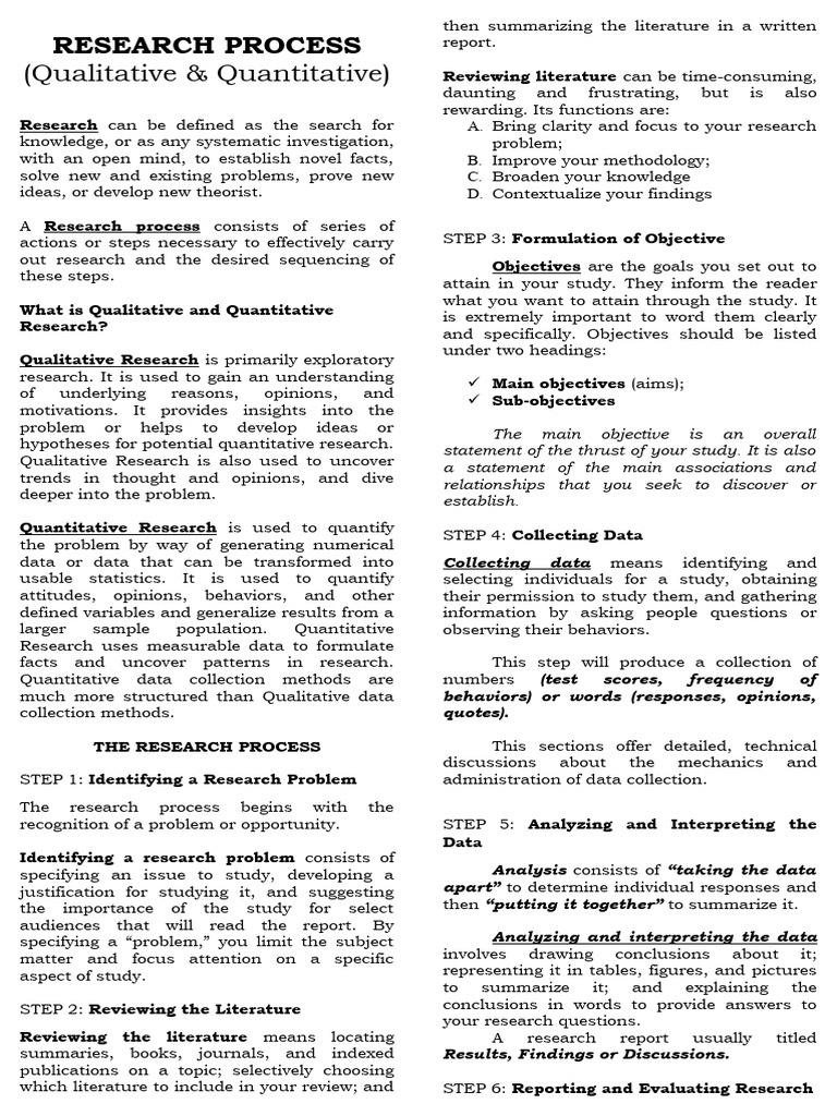 Research Process | PDF | Quantitative Research | Data