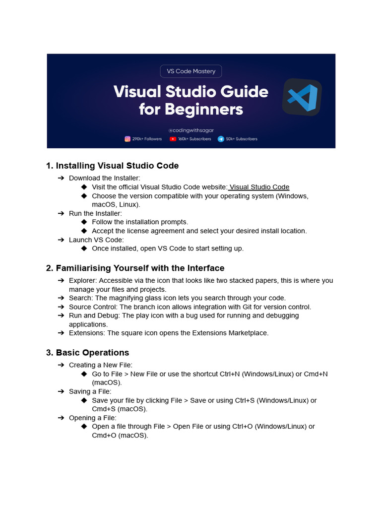 Visual Studio Code Guide | Download Free PDF | Microsoft Windows | Icon (Computing)