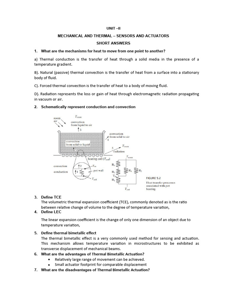 Unit 2 Mechanical and Thermal - Sensors and Actuators | PDF ...