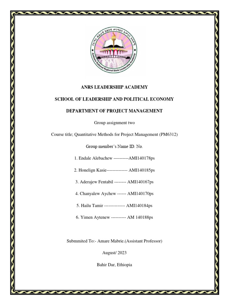 Quantitative Assignment2 (Group One) | PDF | Game Theory | Systems Theory