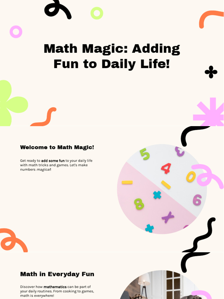 Slidesgo Math Magic Adding Fun to Daily Life 202406210847240kBI | PDF