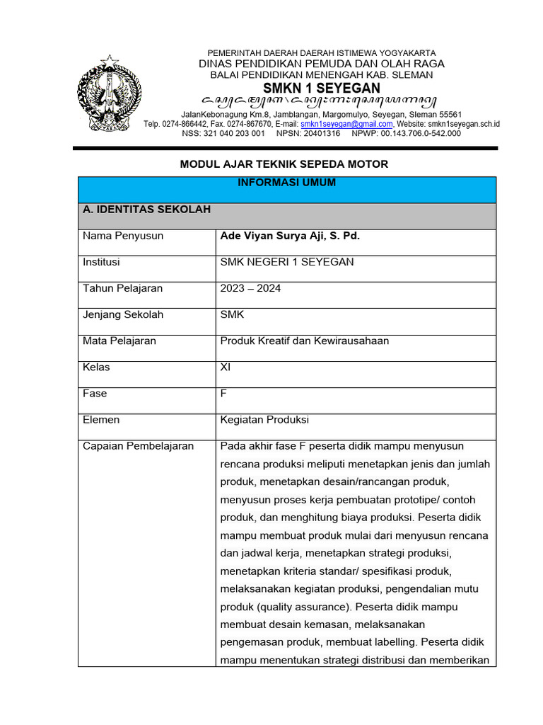 Modul Ajar PKDK XI | PDF