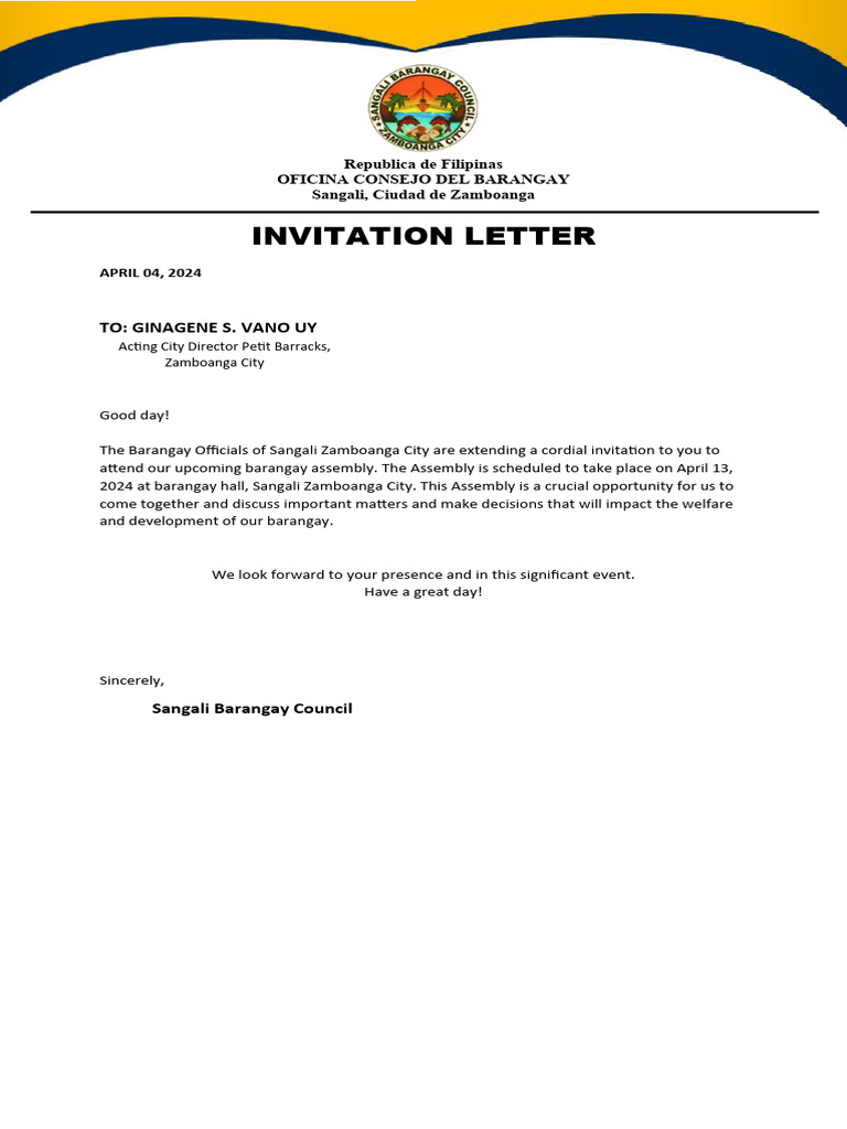 Barangay Assembly Invitation | PDF