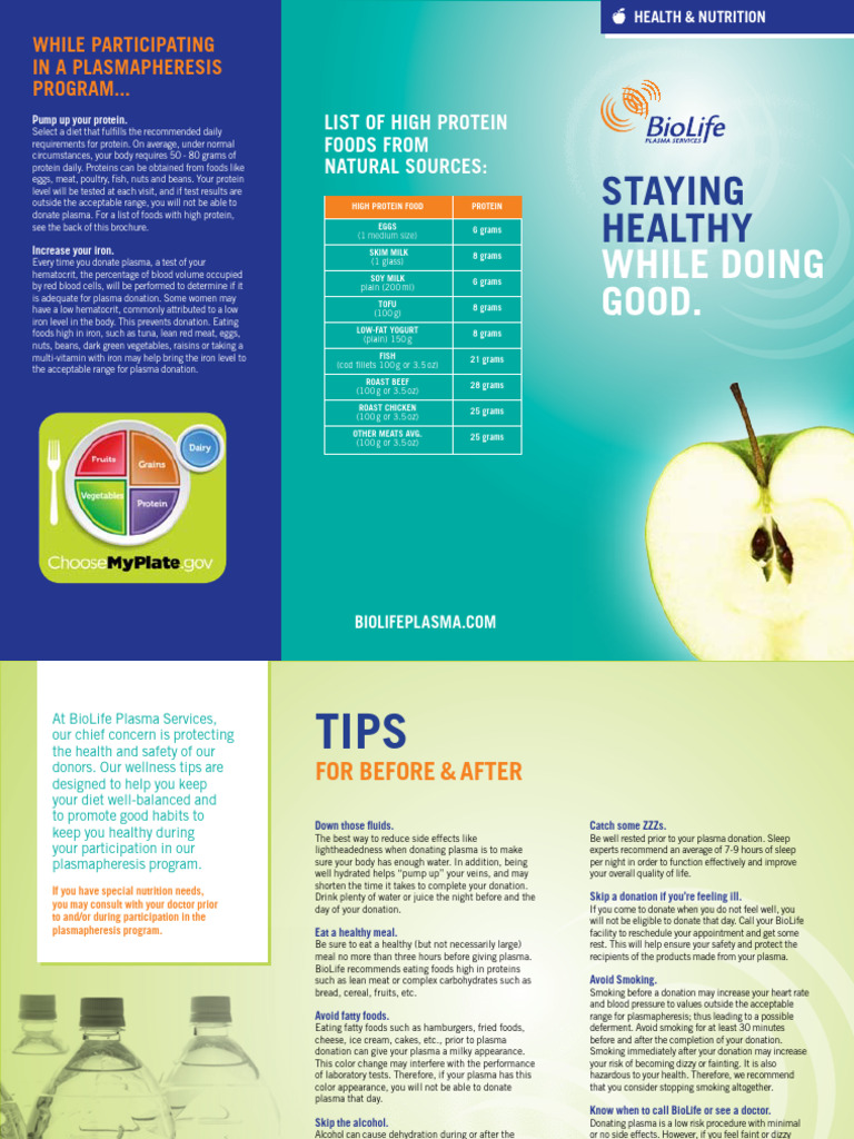 Health Nutrition Brochure | PDF | Blood Plasma | Foods