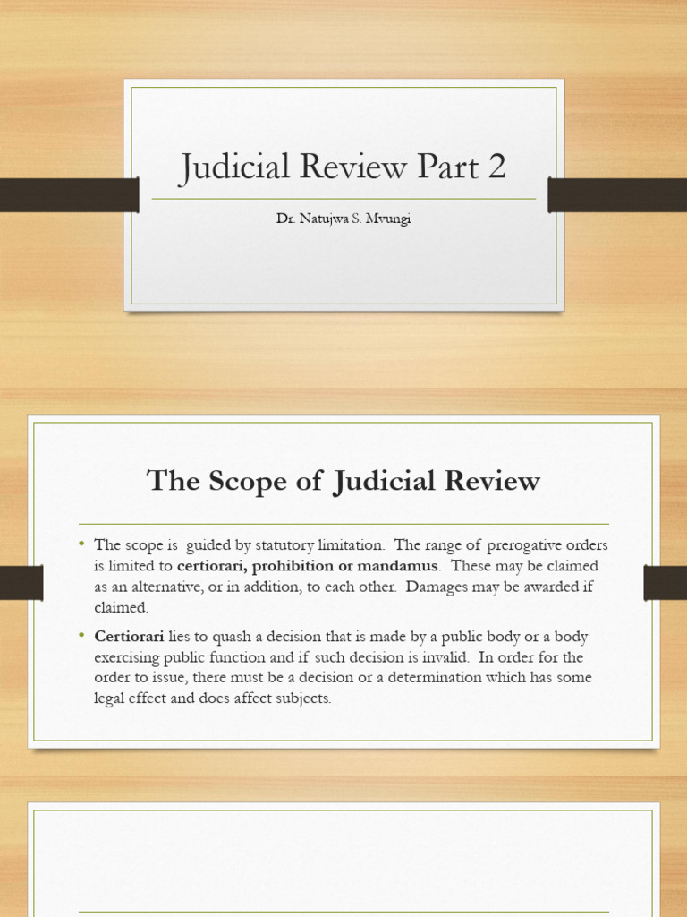 Judicial Review Part 2 May DR Natujwa | PDF | Habeas Corpus | Mandamus