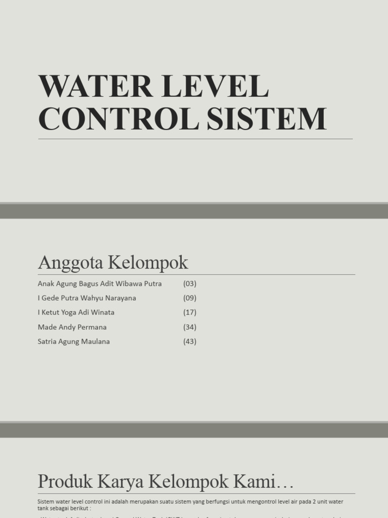 Water Level Control System | PDF