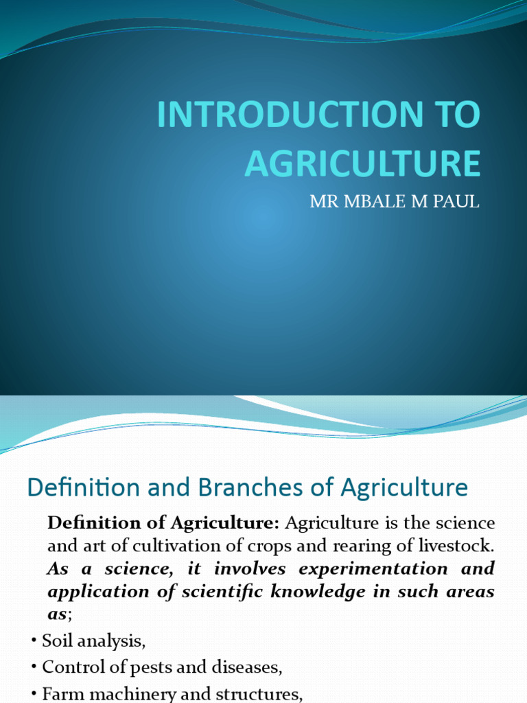 Introduction To Agriculture | PDF | Soil | Agriculture