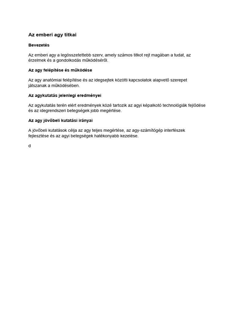 Az Emberi Agy Titkai | PDF