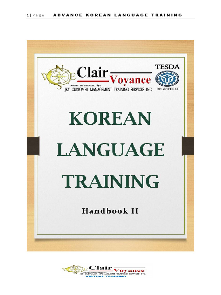 KLT Handbook 2 | PDF | Korean Language | English Language