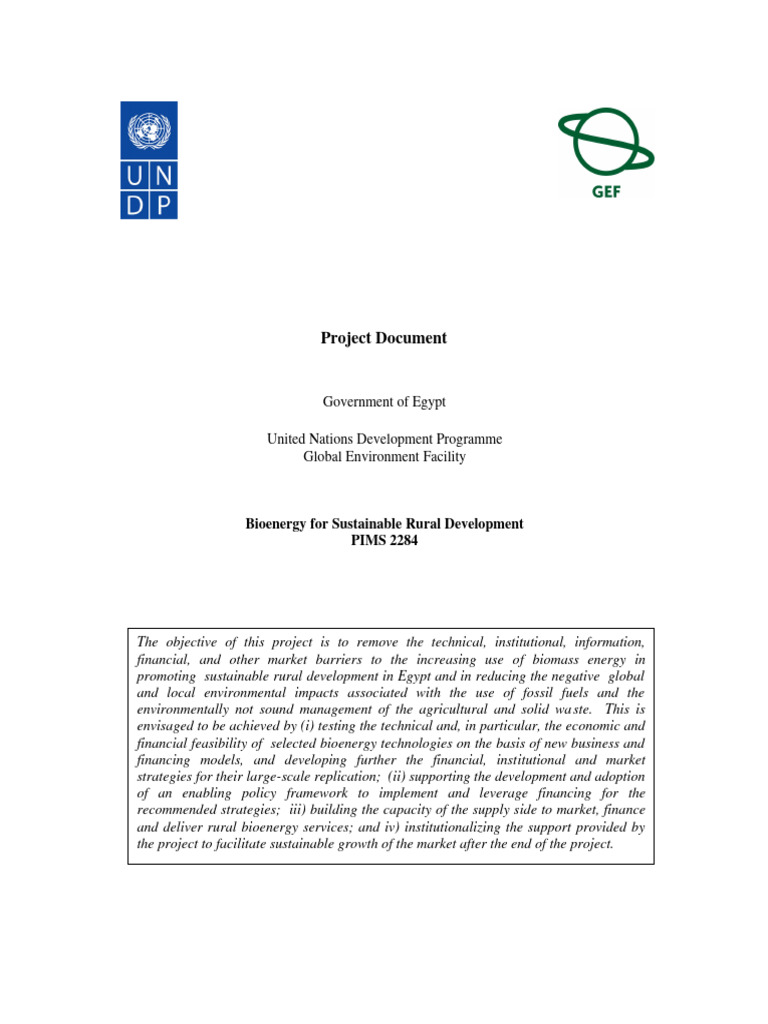 Bio Fuels Egypt - Final Approved Project Doc Egypt Biomass-UNDP Paper ...