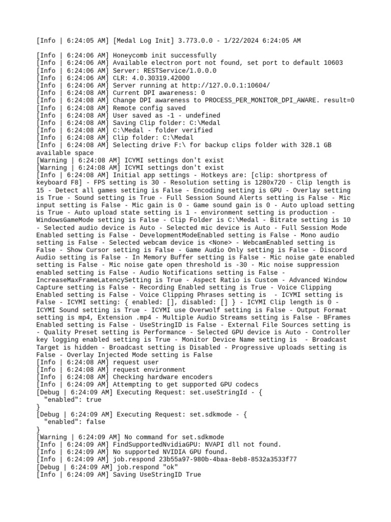 Medal Log 20240122 | PDF | File System | Codec
