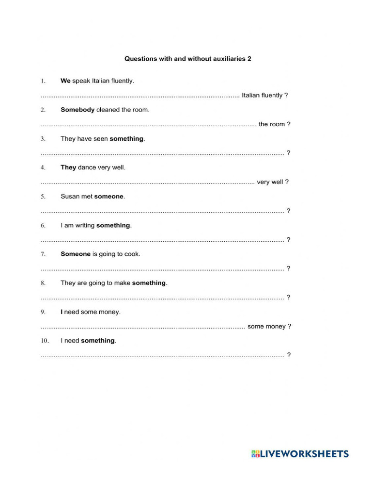 Questions Without Auxiliaries | PDF