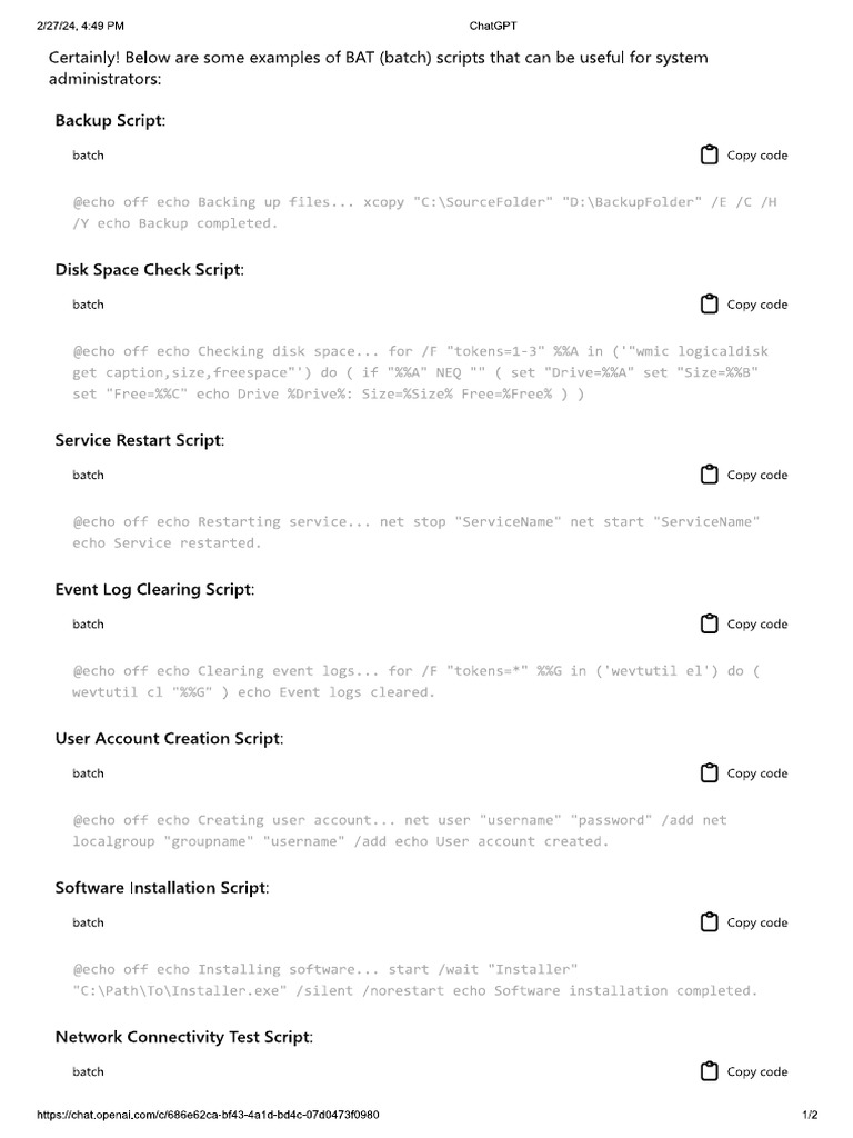 System Admin Script Pdf 6018