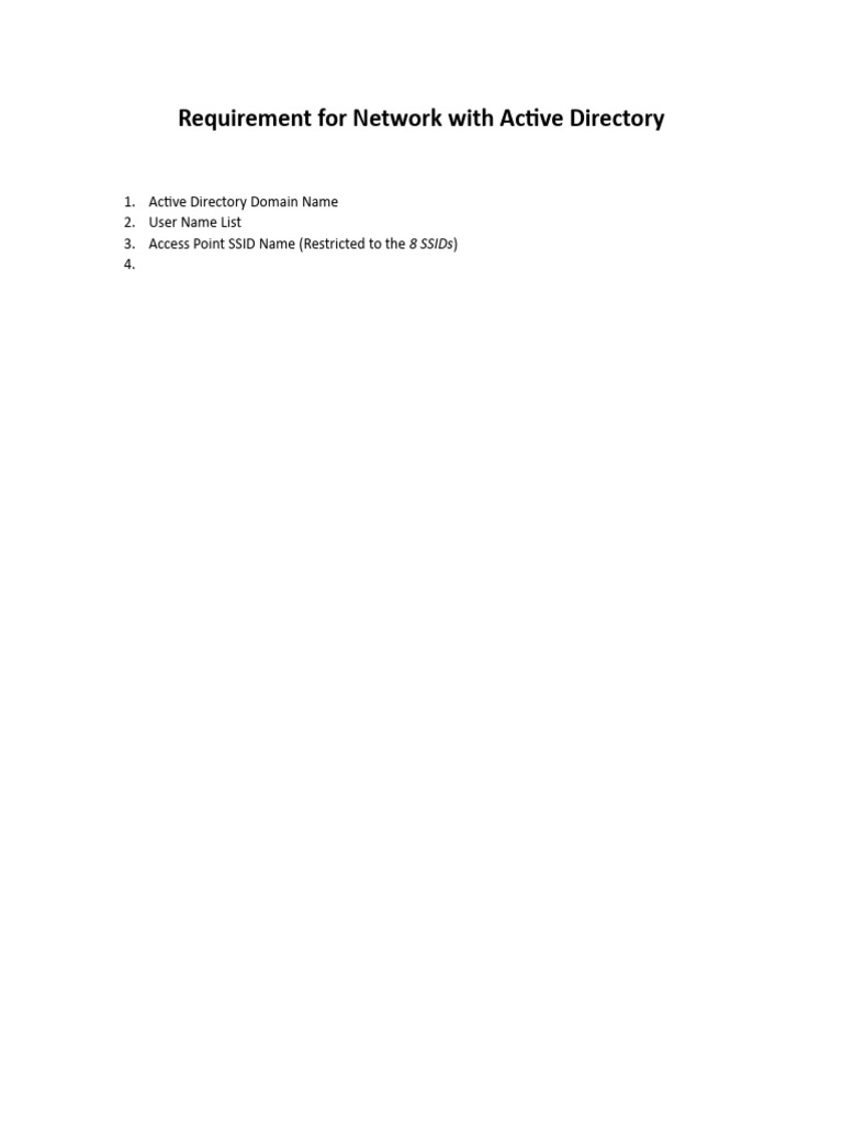 Requirement For Network With Active Directory | PDF | Computers