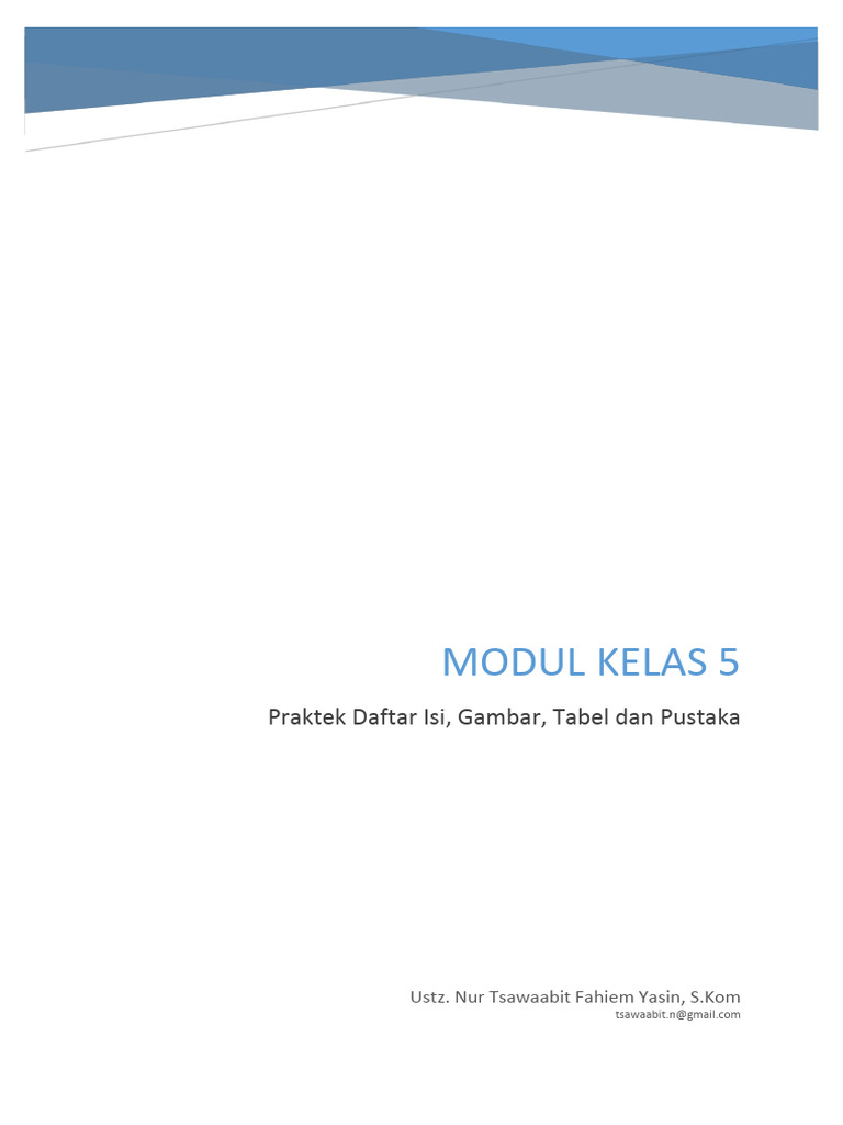 Tutorial KTI - Daftar Isi, Gambar, Tabel, Dan Pustaka | PDF