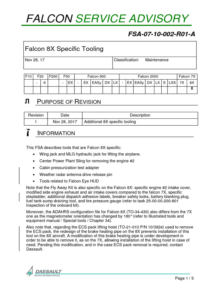 Falcon 8X Specific Tooling FSA | Download Free PDF | Manufactured Goods ...