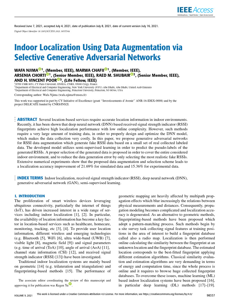 Indoor Localization Using Data Augmentation Via Selective Generative Adversarial Networks | PDF ...