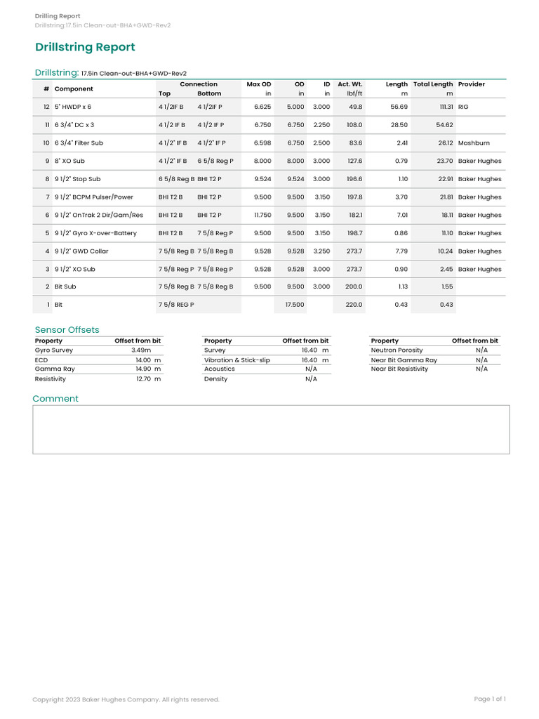 KEM-E-17.5-Clean-out BHA+GWD-Rev2 | PDF | Petroleum Industry | Fuel ...