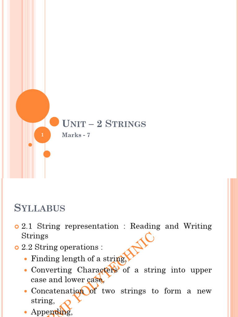 Unit-2 Strings | PDF | String (Computer Science) | Algorithms And Data Structures