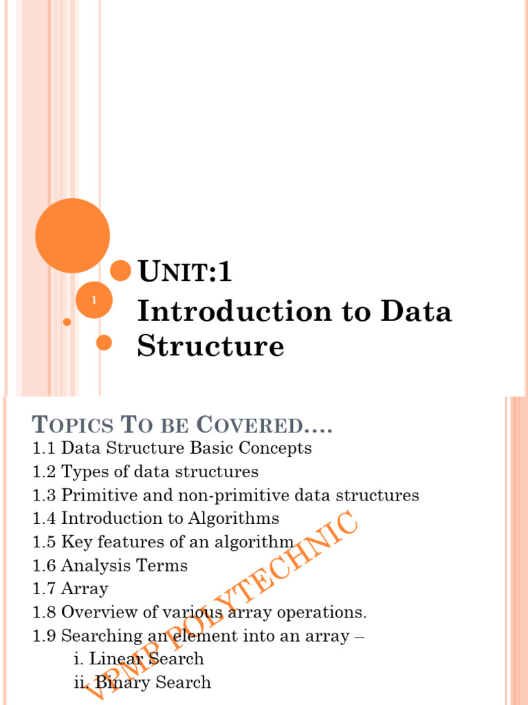 Unit 1 - Basic Concepts of Ds | PDF | Algorithms | Data Structure