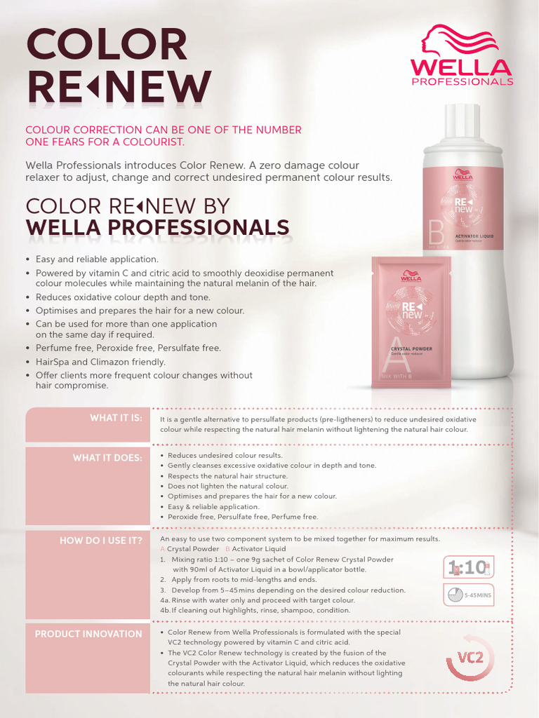Color Renew one pager - April 22 v3 (1) | PDF | Color | Shampoo