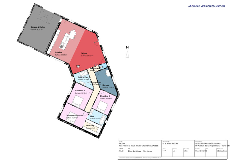 Plan intérieur d'une maison à Chateaudouble | PDF
