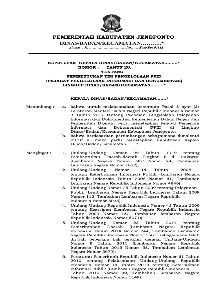 SK Ppid Pembantu | PDF