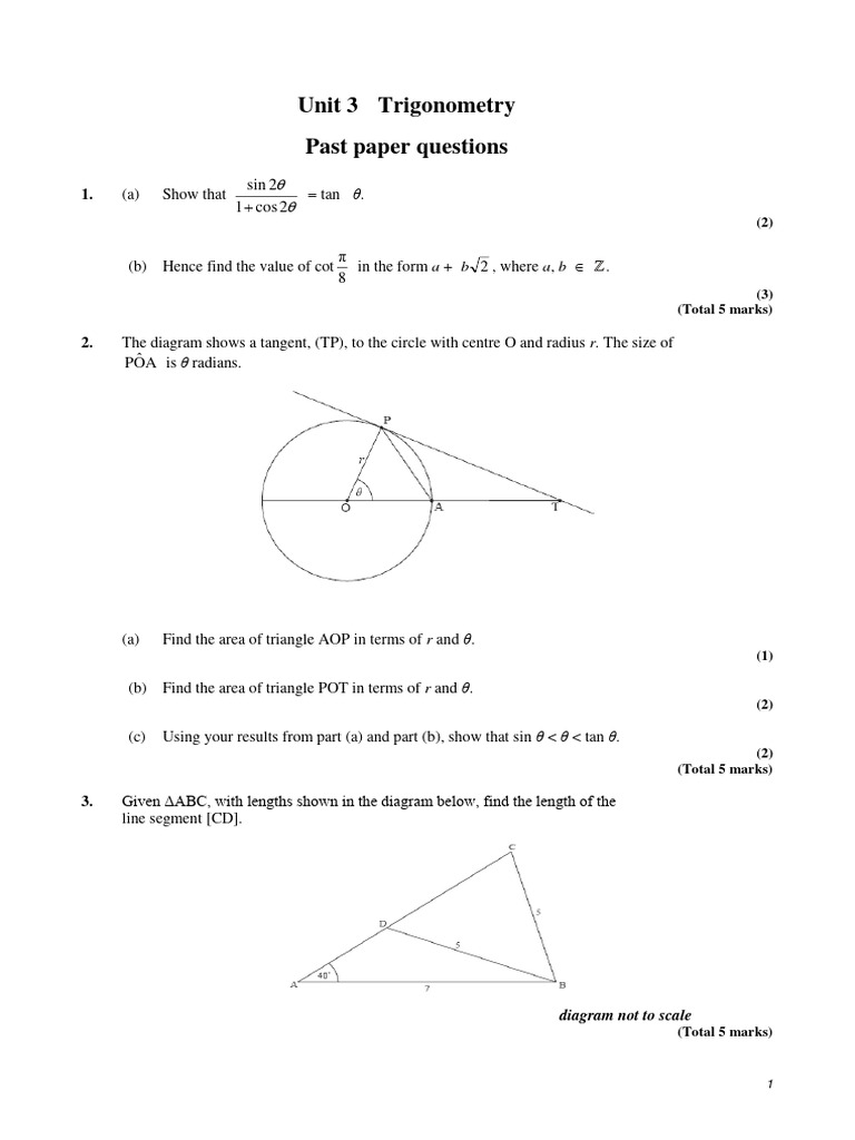 HL Trigonometry (13!2!2024) (QNS) | PDF | Trigonometric Functions ...