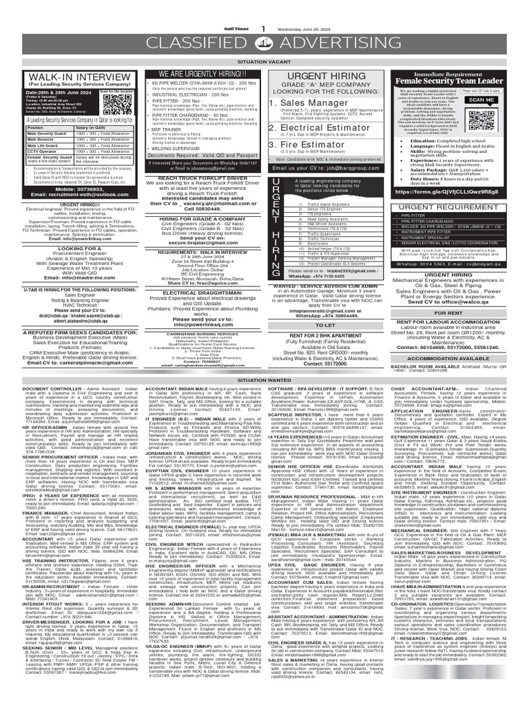 Classified 20240626 1 | Download Free PDF | Car Rental | Qatar