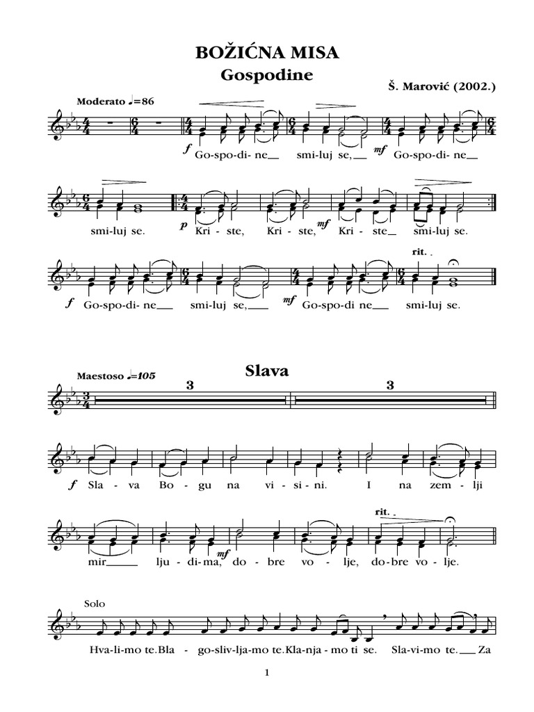 Bozicna Misa-S Marovic 2002 | PDF